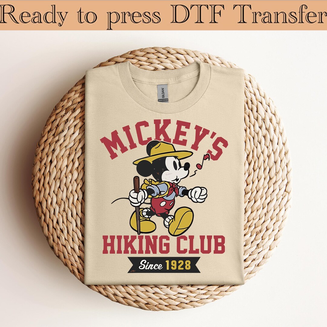 Disney Mickey Mouse Mickey's Hiking Club Retro Dtf , Disneyland Family ...