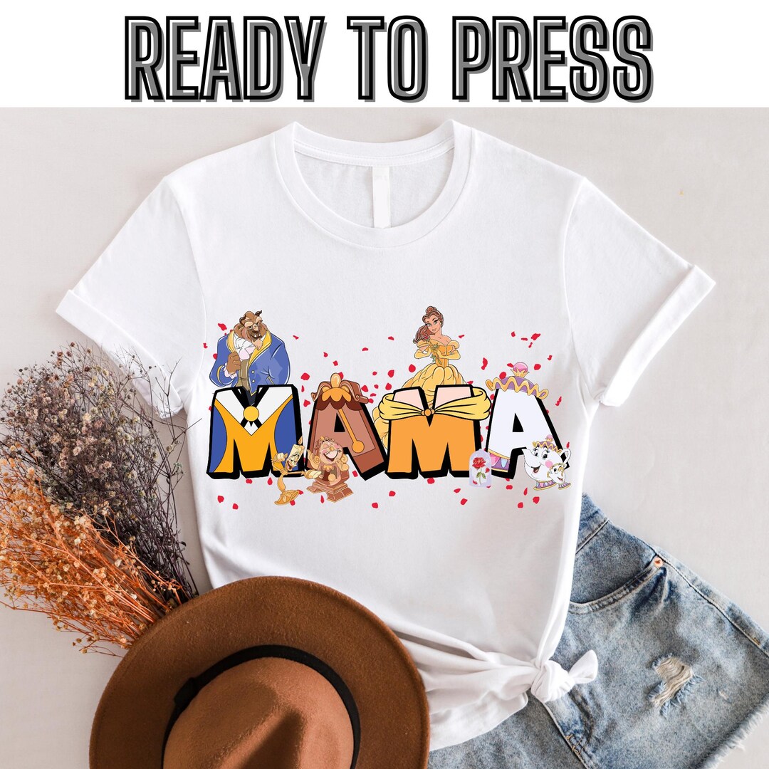 Disney Beauty and Beast Mama DTF, Belle Mother's Day DTF, Disney Belle ...