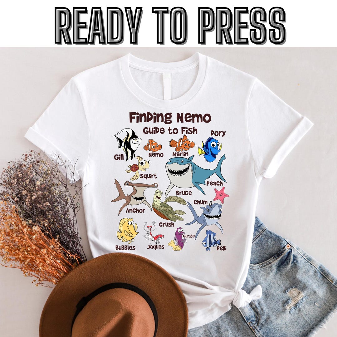 Retro Disney Pixar Finding Nemo Squad Fish Guide Graphic , Magic ...