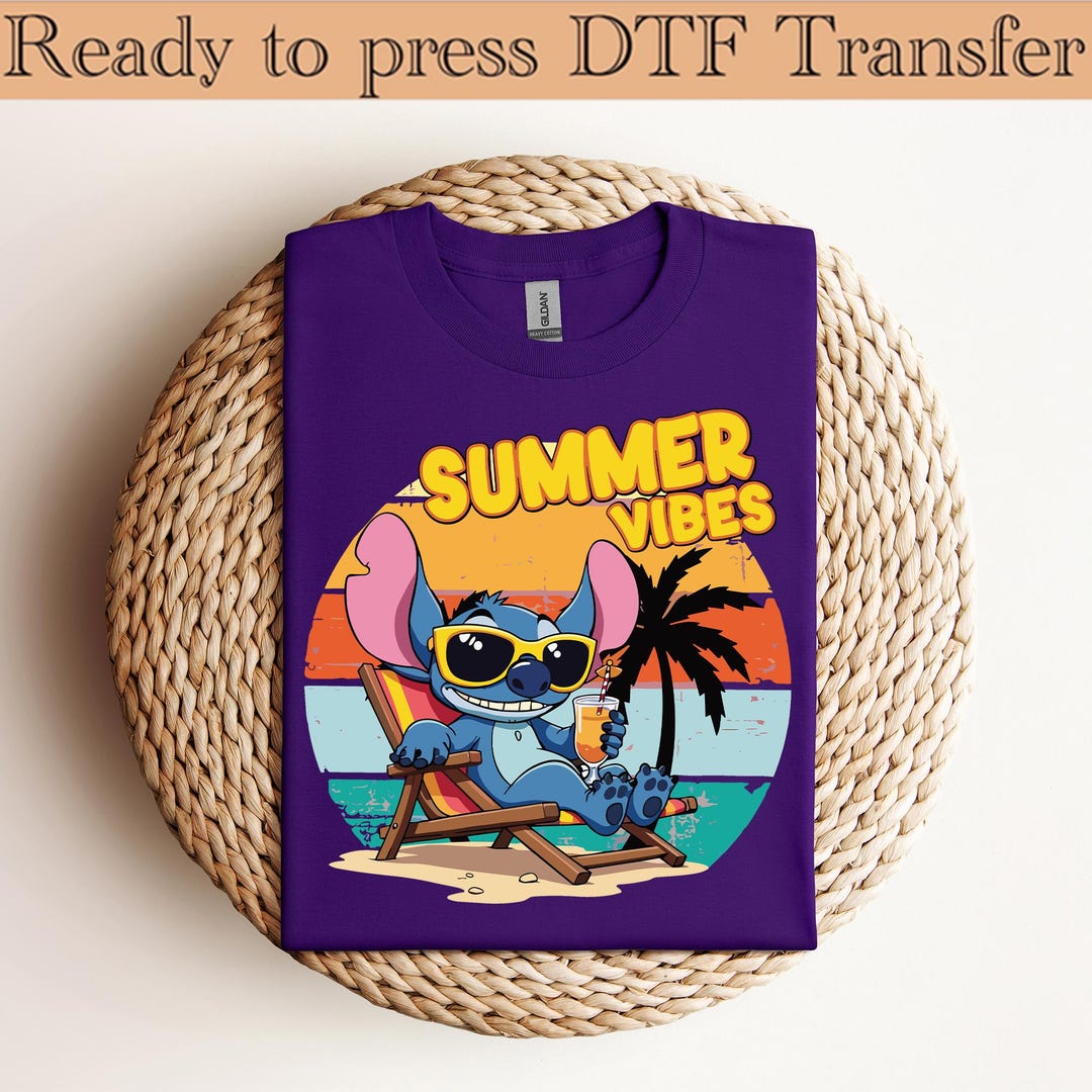 Disney Stitch Summer Vibes Dtf, Beach Bum Dtf, Vacay Mode Dtf ...