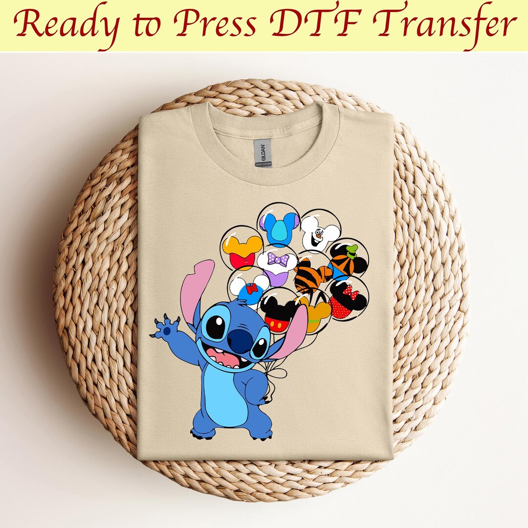 Disney Stitch Balloon Dtf, Stitch Disney Characters Balloon Dtf, Family ...