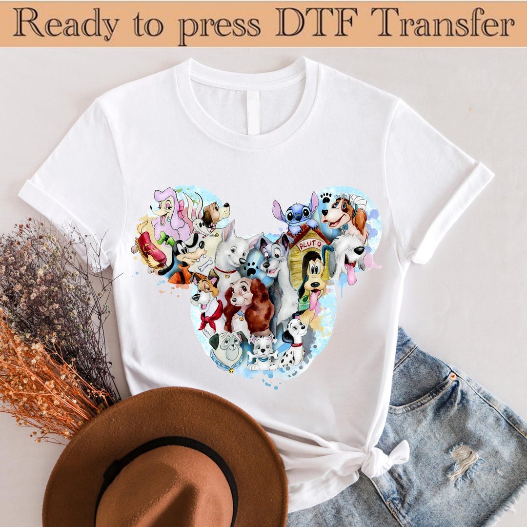 Disney Dogs Dtf, Heart From Dogs Dtf, Heart Dtf, Dog Lover Dtf, Animal ...