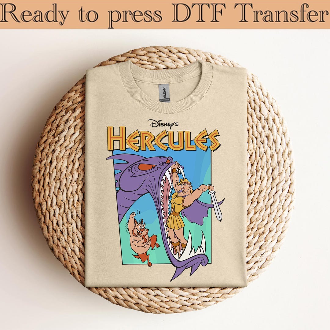 Disney Hercules Hydra Battle Retro Graphic Dtf, Disney Hercules Dtf ...