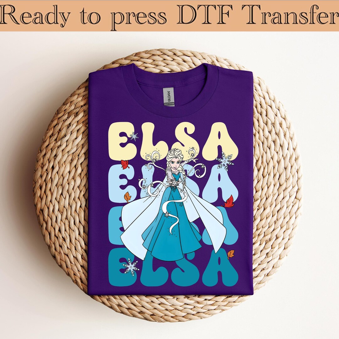 Disney Frozen Elsa Portrait DTF, Elsa Anna Olaf Kristoff DTF, Disney ...