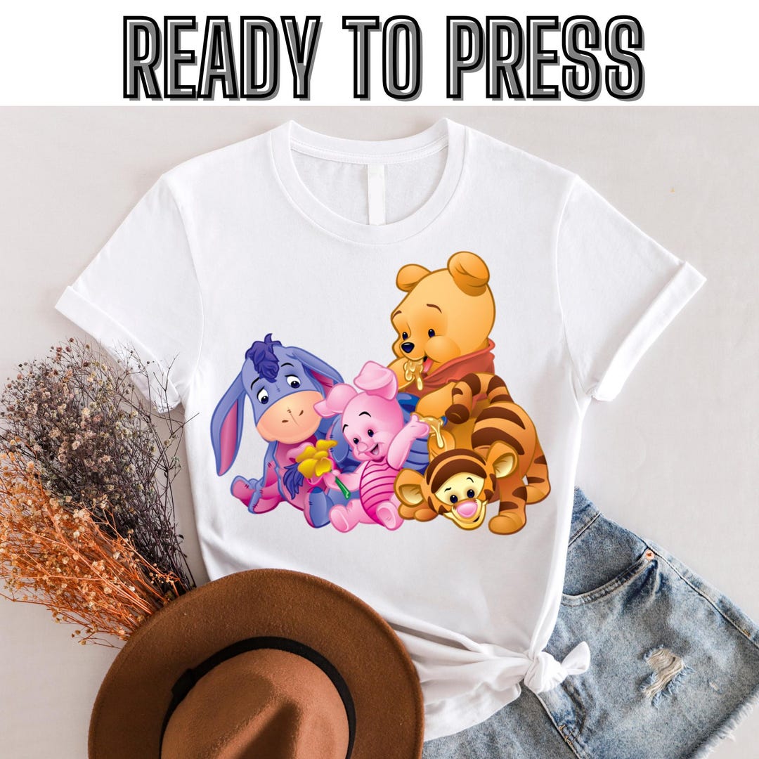 Tiny Winnie the Pooh Friends Ready to Press, Disney Heat Transfer ...
