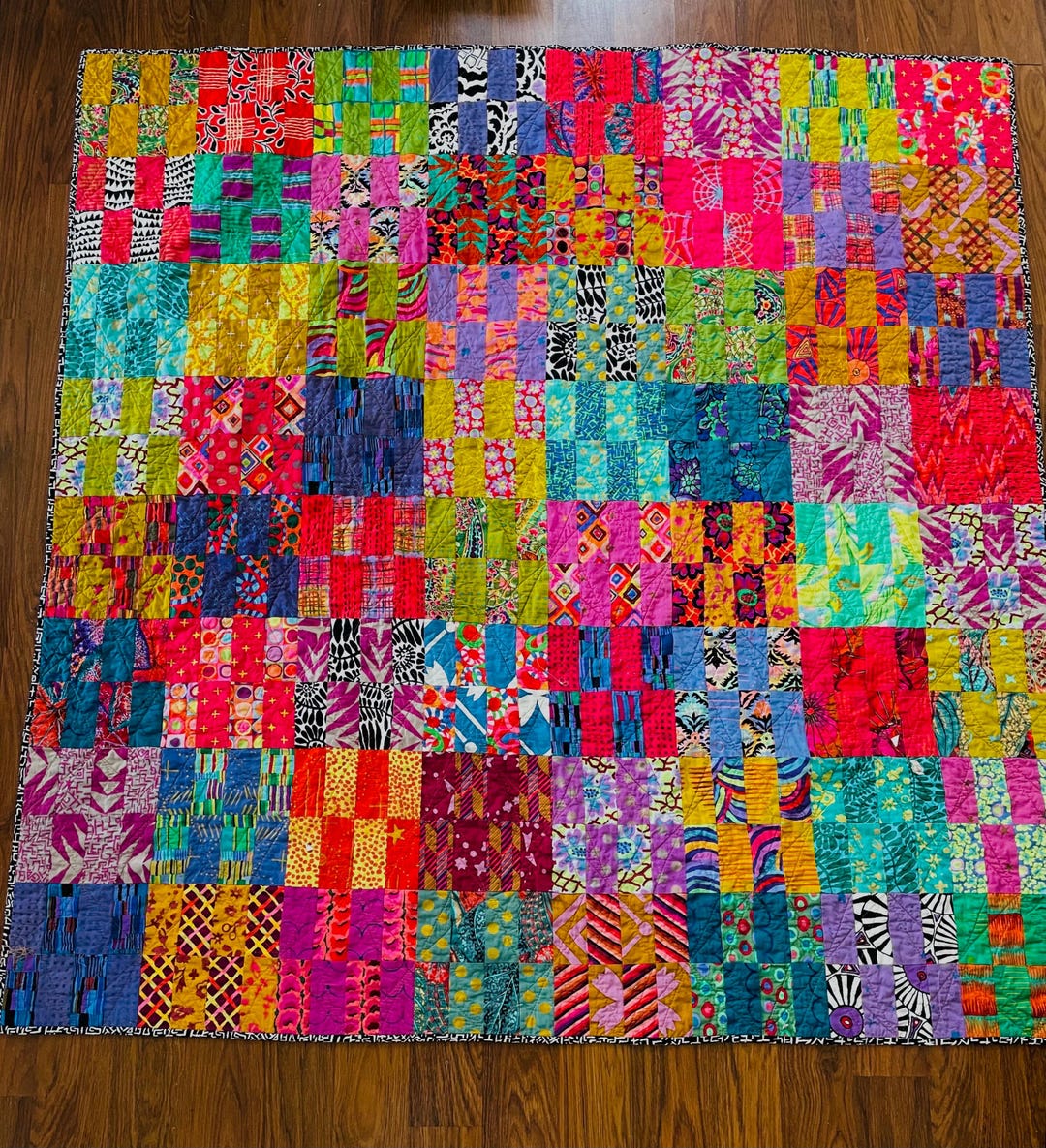 Colorful Patchwork Quilt Colorful Kaffe Fassett Fabric | Batik Fabrics ...