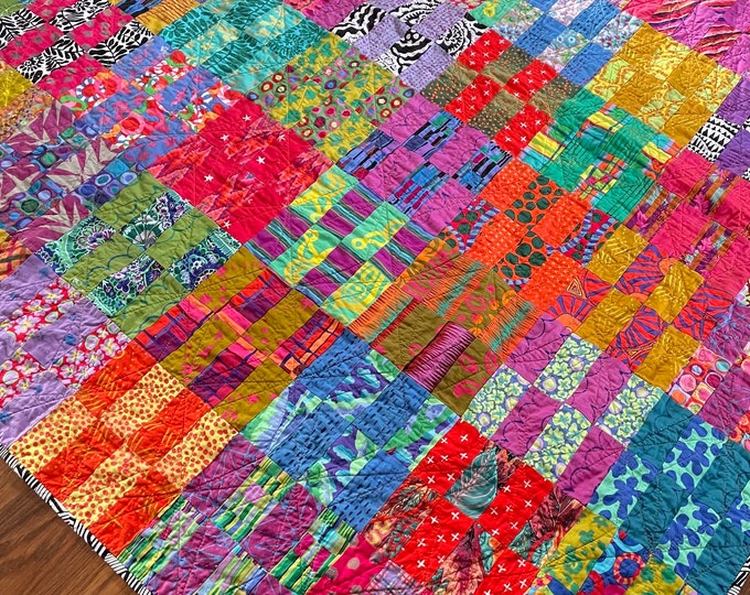Colorful Patchwork Quilt Colorful Kaffe Fassett Fabric | Batik Fabrics ...