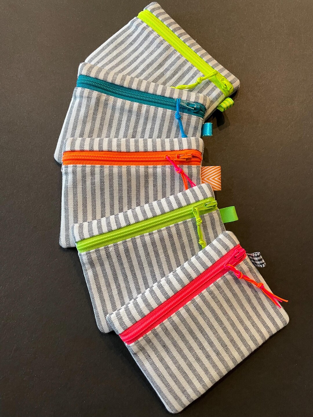 Handmade Stripe Zipper Coin Purse | Handmade Gift | Ready to Ship Gift ...