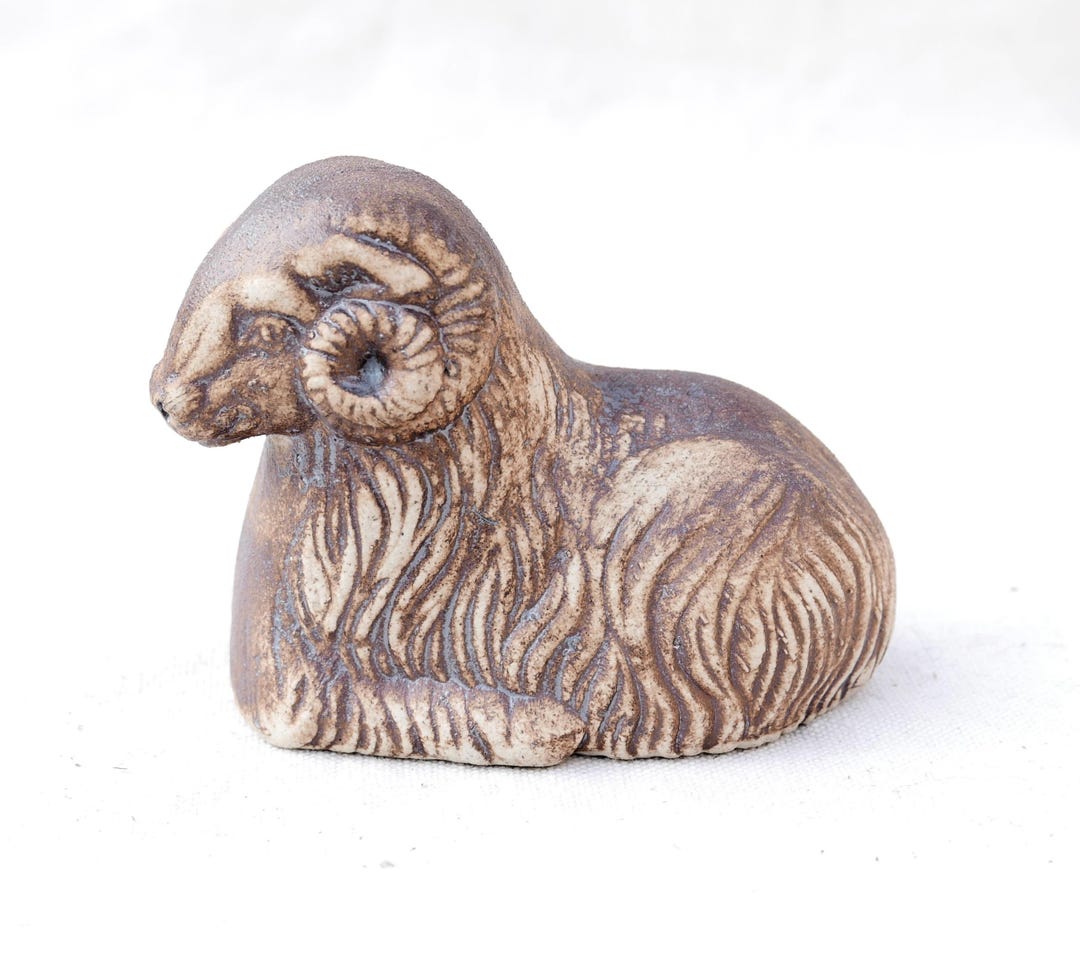 Studio Pottery Ram Figurine by Quantock. - Etsy