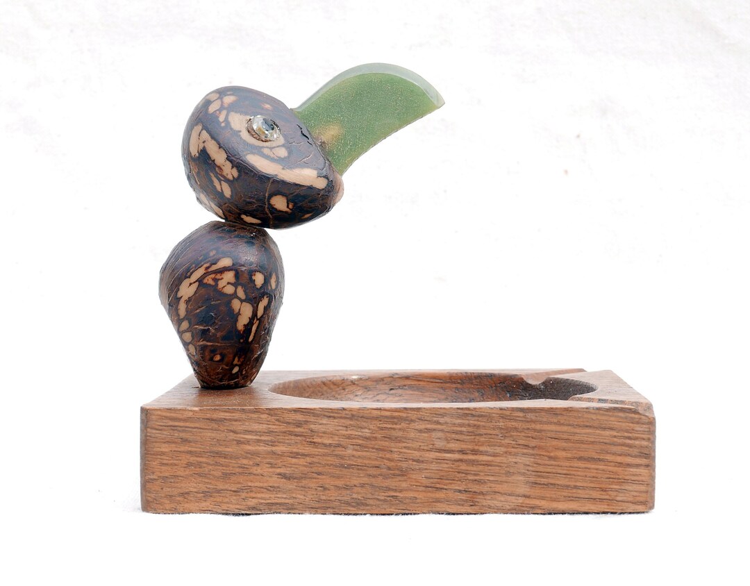 A Vintage 1930’s Art Deco Carved Nut Bird Ashtray. - Etsy