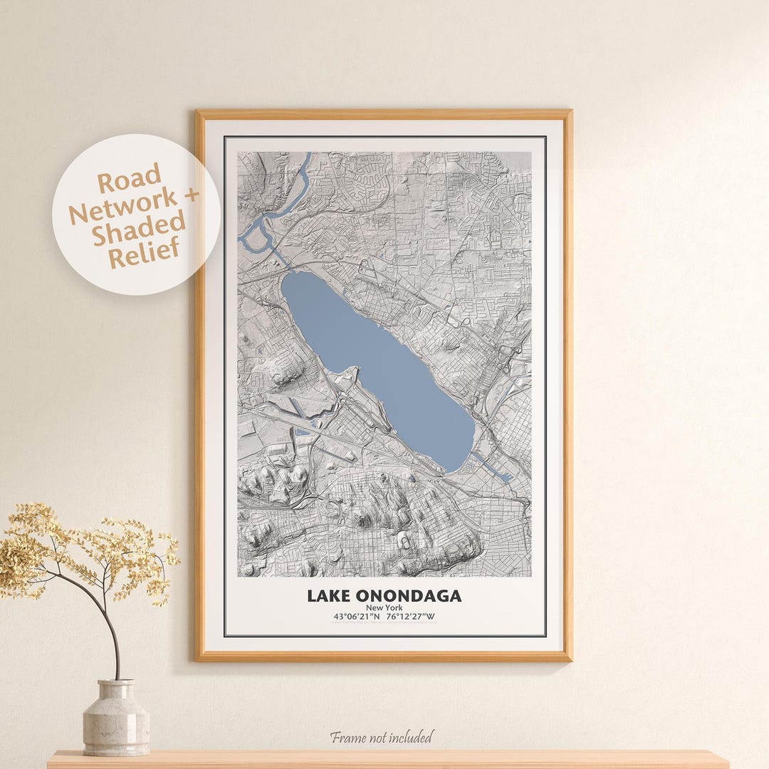 Onondaga Lake New York | 2D Shaded Relief Map | Onondaga Lake New York ...