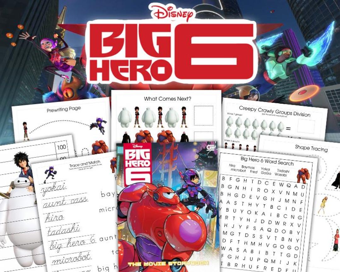 Big Hero 6 Activity Pack for Kids, Printable Big Hero 6 Games, Big Hero ...
