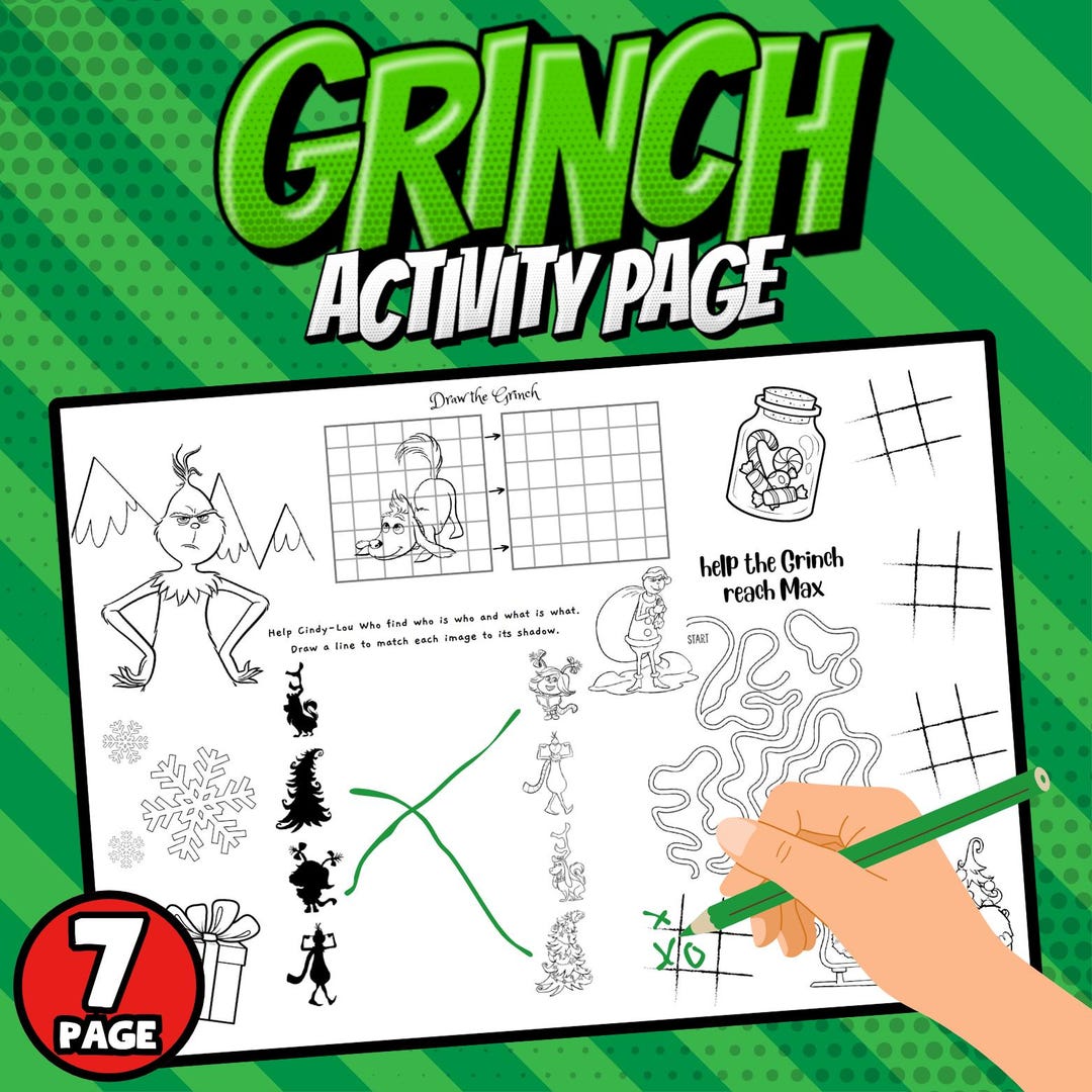 Merry Grinchmas Activity Page for Kids - Etsy