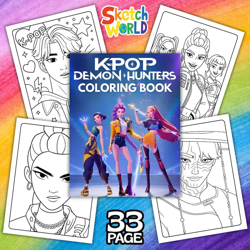 Kpop demon hunters coloring pages - Etsy Polska