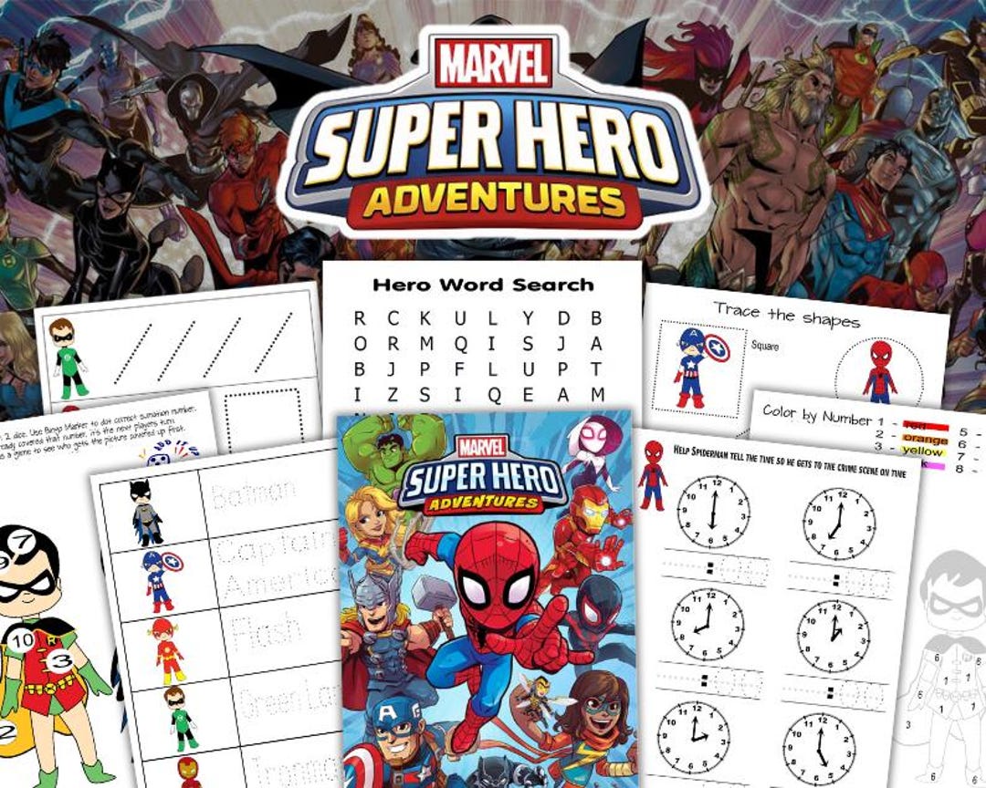 Superhero Activity Pack for Kids, Printable Super Hero Party Games ...