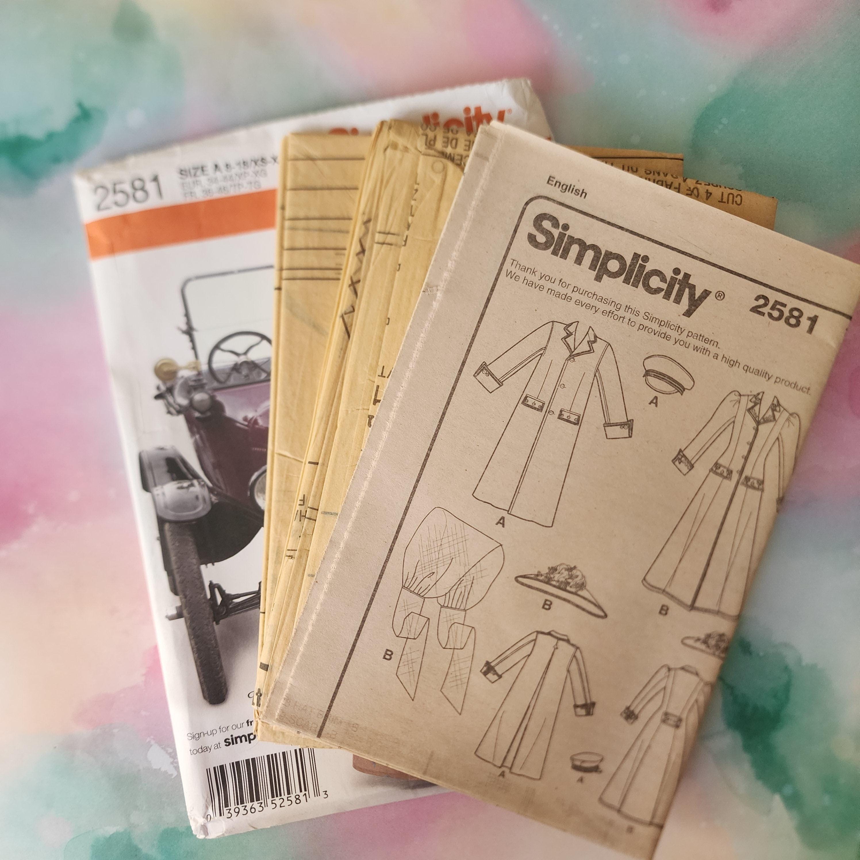 Simplicity 2581 Sewing Pattern Edwardian Coat and Hat Costume - Etsy