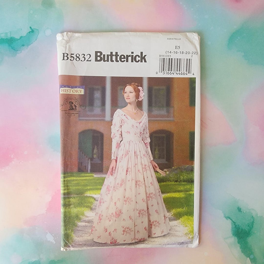Butterick 5832 Sewing Pattern 1860s Era Style Dress - Etsy