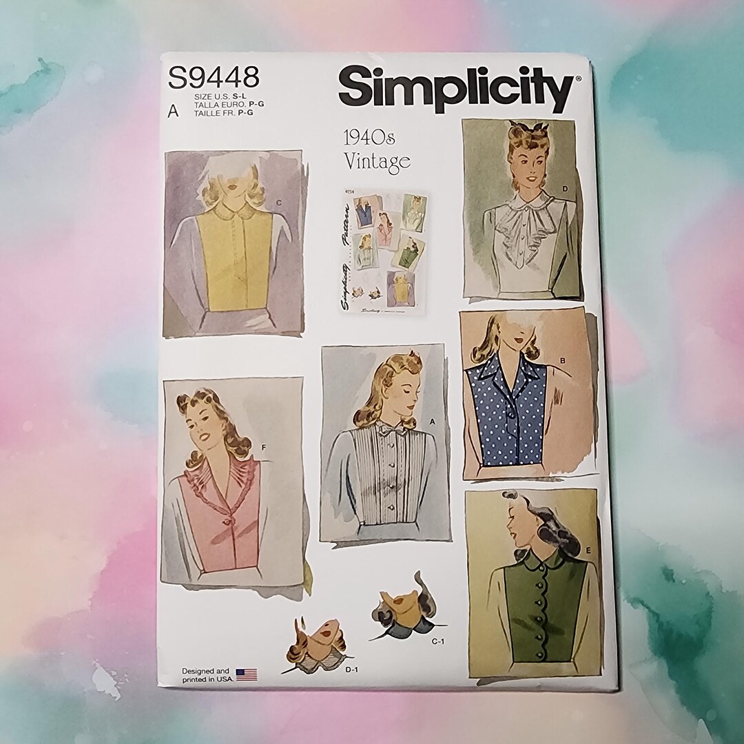 Simplicity 9448 Sewing Pattern 1940's Style Dickies - Etsy