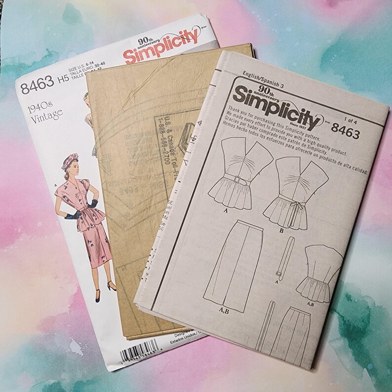 Simplicity 8463 1940s Style Dress Sewing Pattern - Etsy
