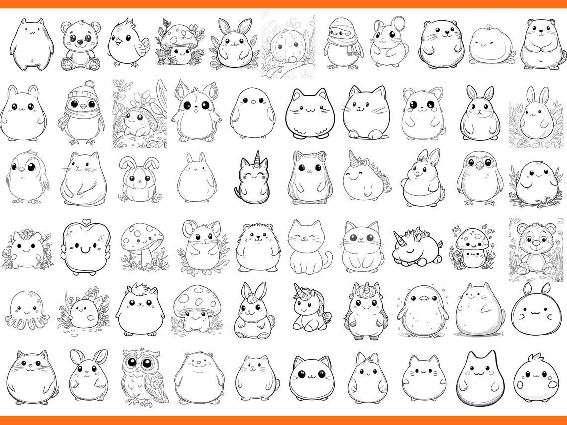 125 Squishmallow Coloring Pages: Animals & Food (PDF) - Etsy