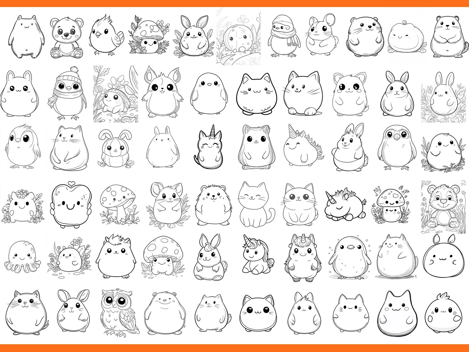 125 Squishmallow Coloring Pages: Animals & Food (PDF) - Etsy