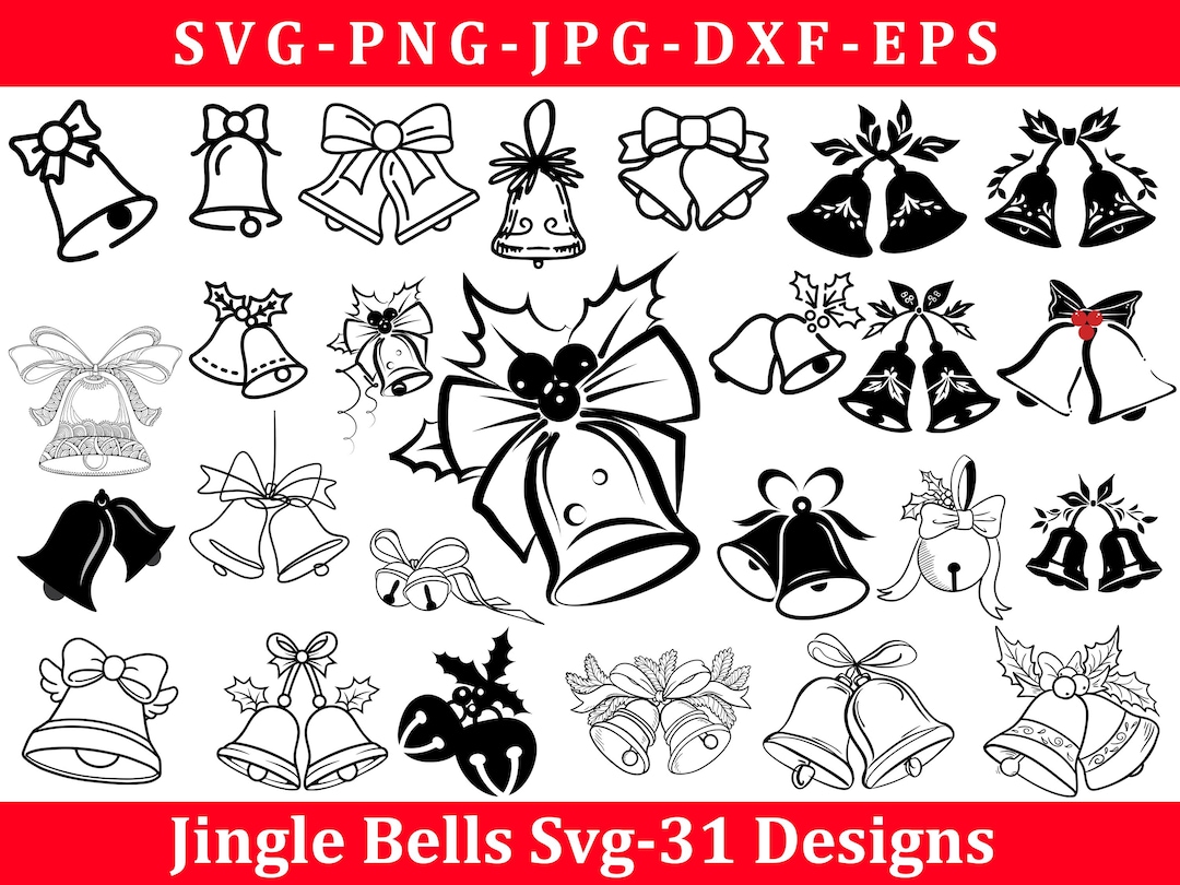 Jingle Bells Svg Bundle, Christmas Svg, Sleigh Bell Svg, Christmas Bell Svg, Bell Svg, Jingle ...