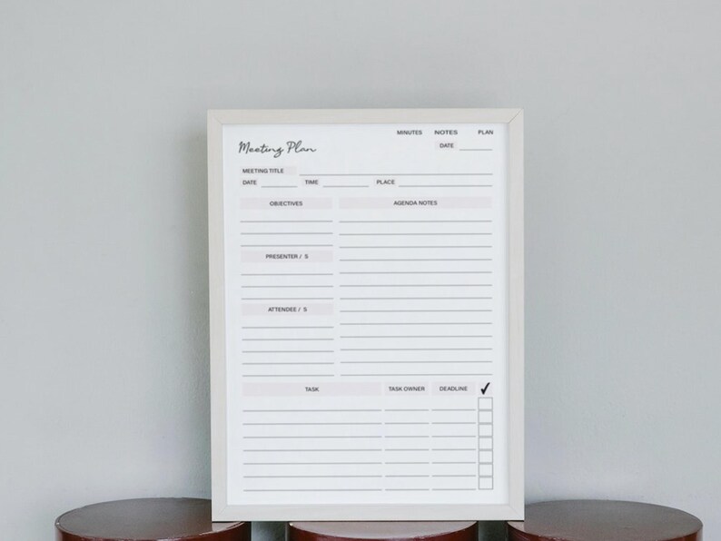 Meeting Notes Template Printable, Business Notes Template, Meeting ...