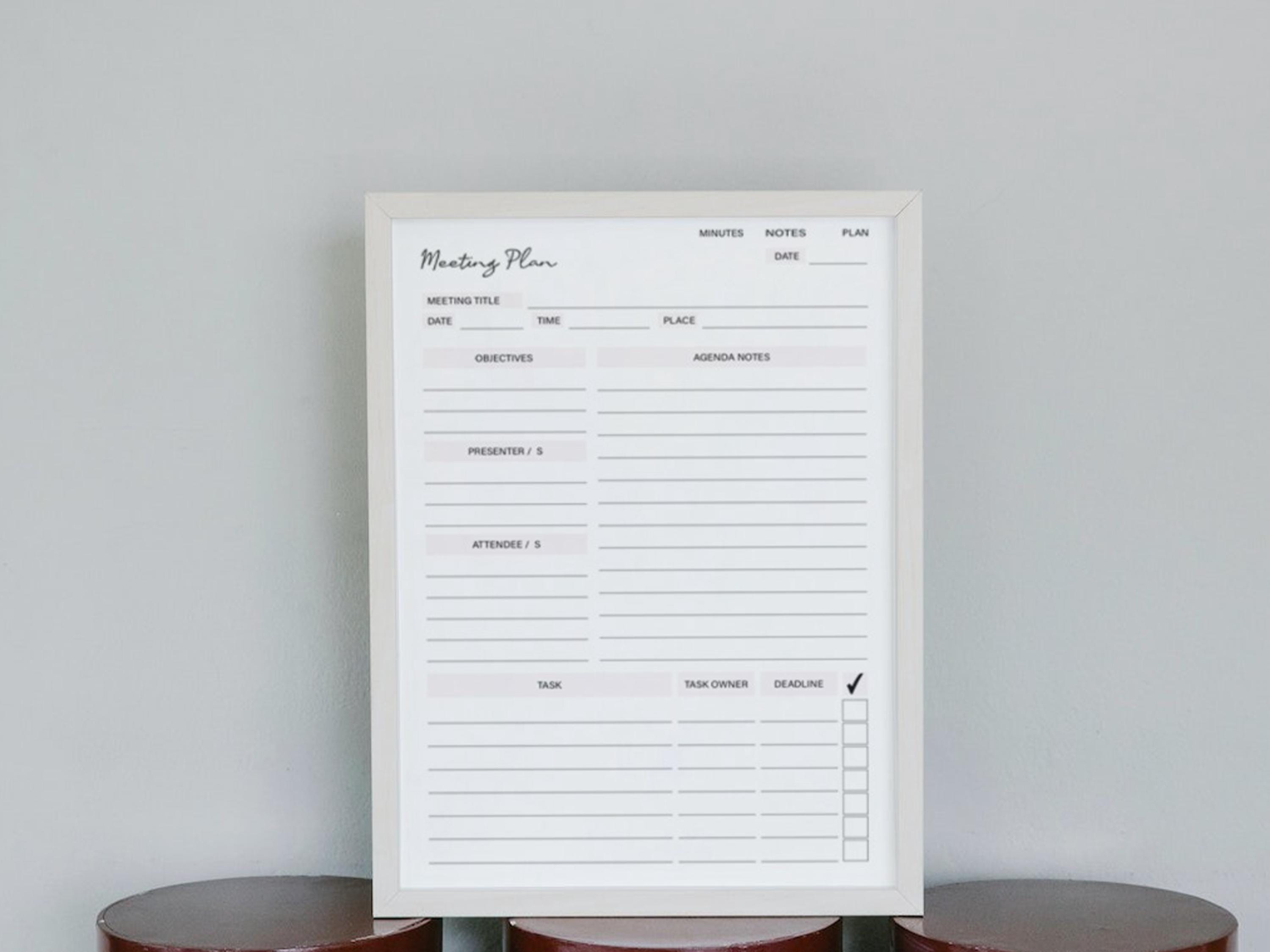 Meeting Notes Template Printable, Business Notes Template, Meeting ...