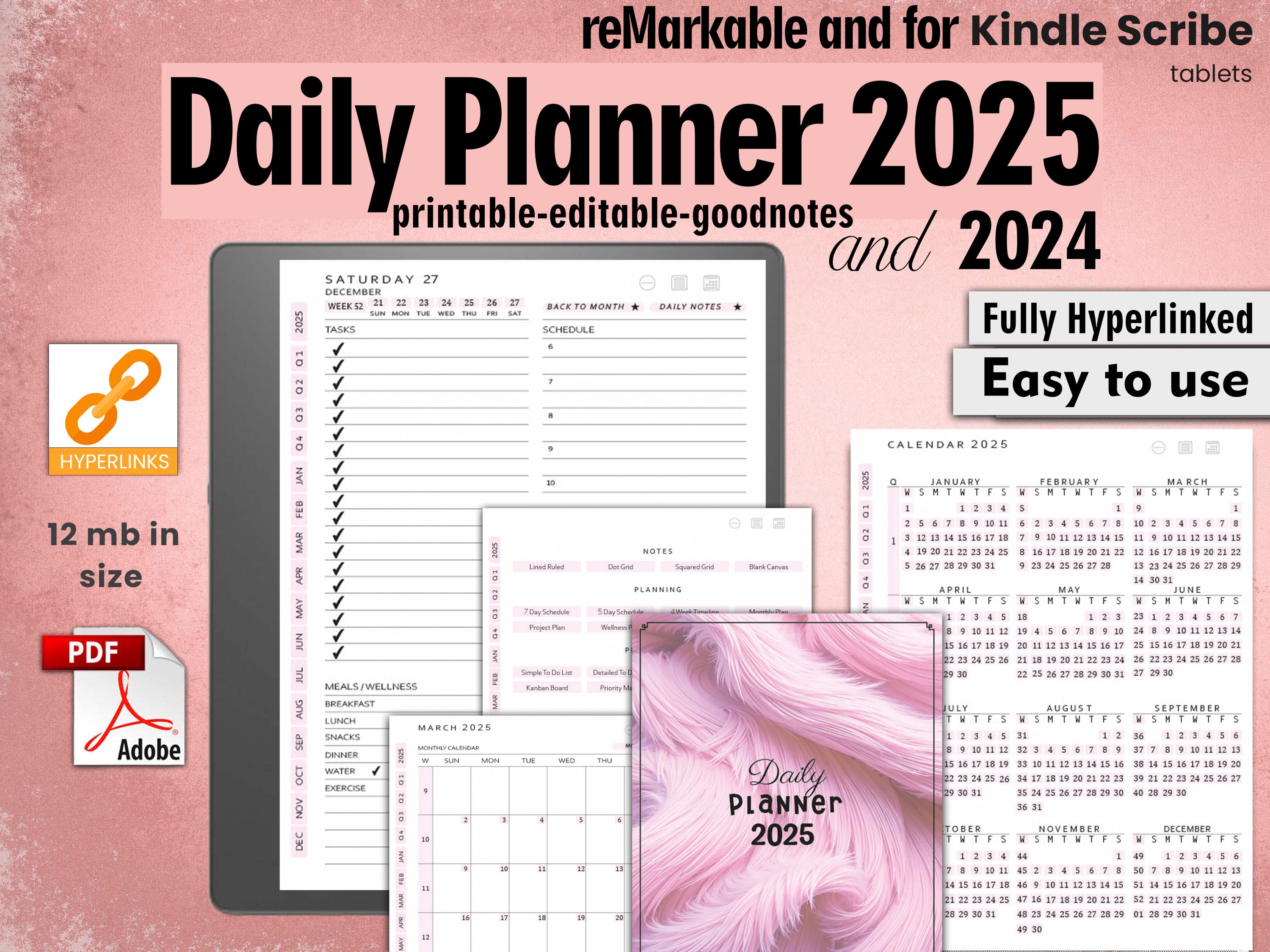 Kindle Scribe Daily Planner Bundle, Kindle Scribe Template, Kindle ...