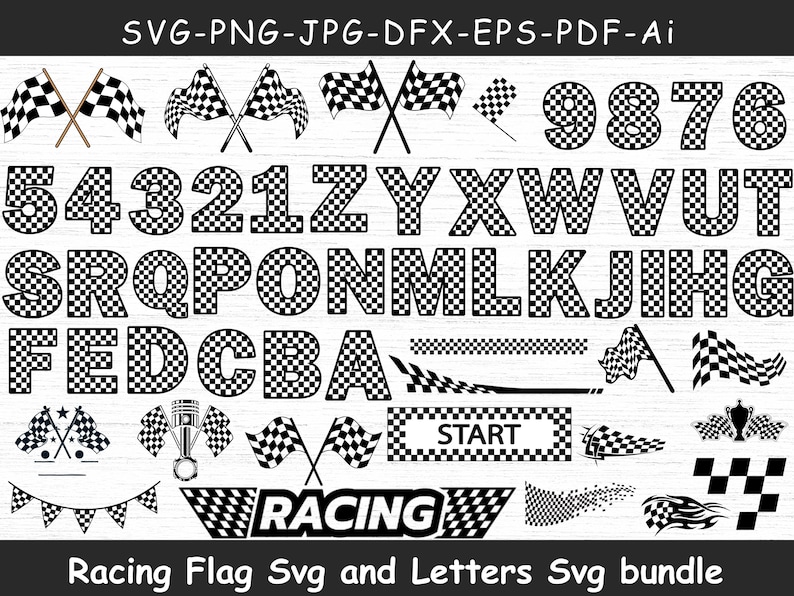 Race Flag Svg Bundle, Checkered Flag Svg, Racing Flag Svg,racing Flag ...