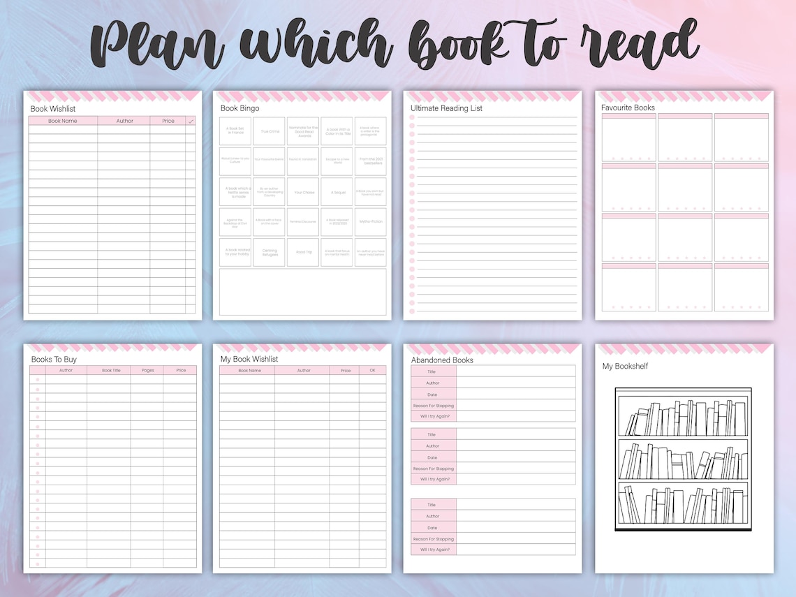 Printable Reading Journal Template: Book Tracker, Reading Log (PDF) - Etsy