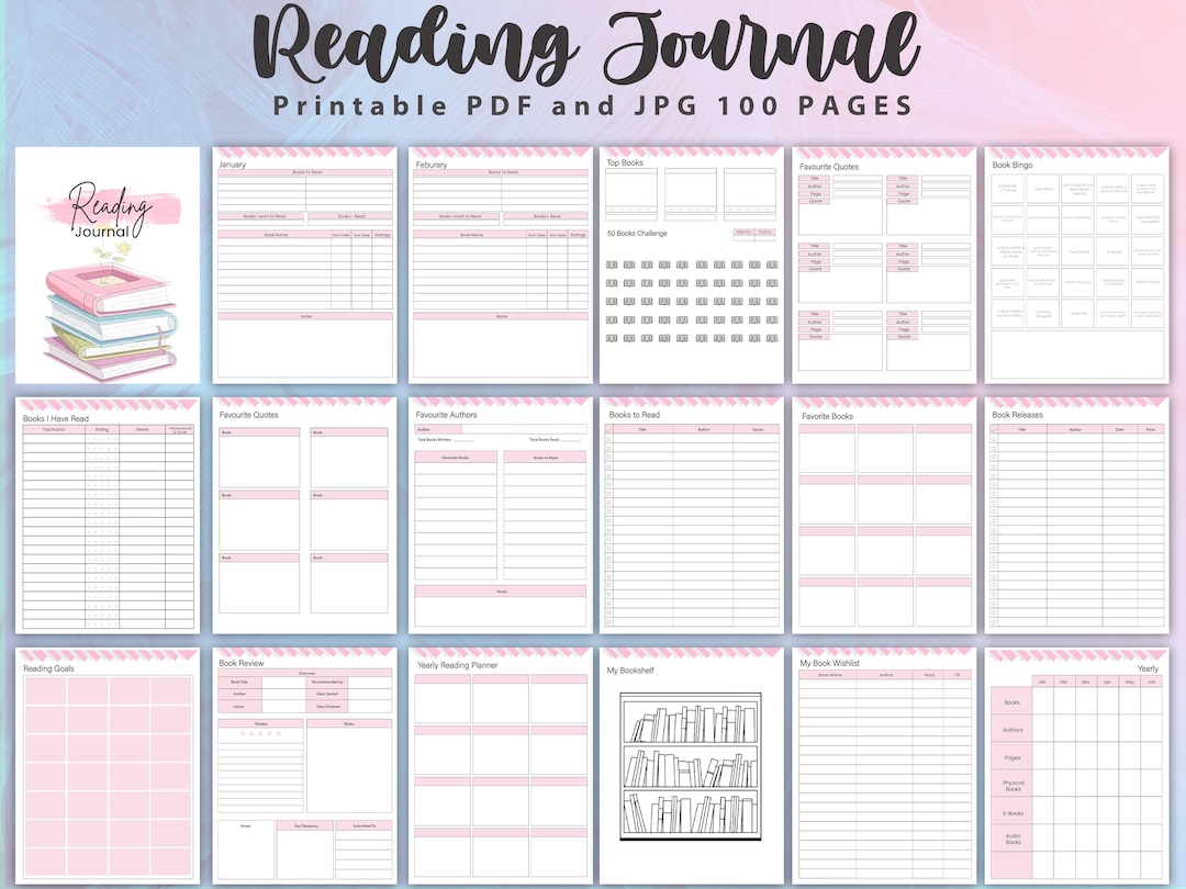 Printable Reading Journal Template: Book Tracker, Reading Log (PDF) - Etsy