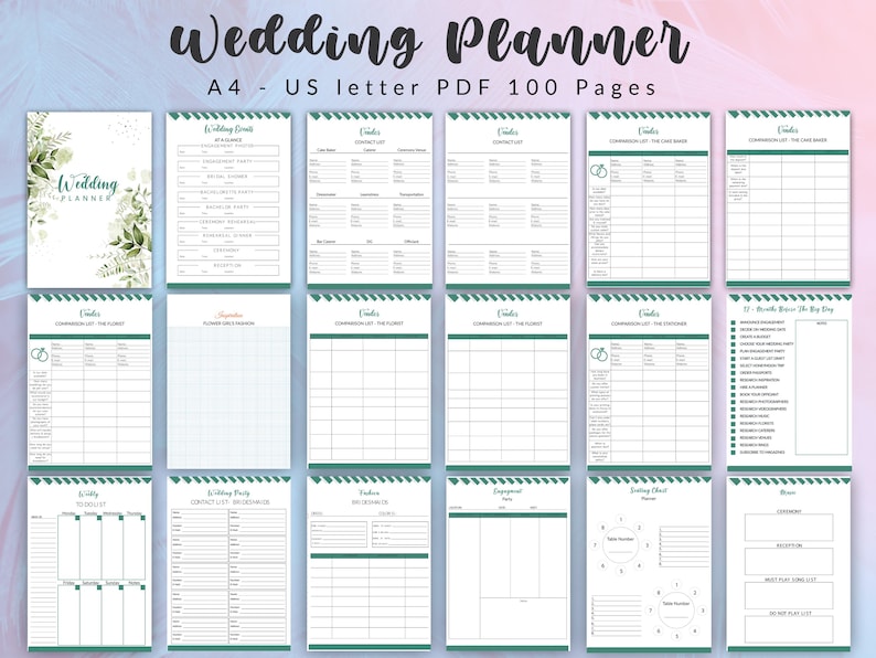 Wedding Planner Printable Pdf,printable Wedding Planner Binder Kit ...