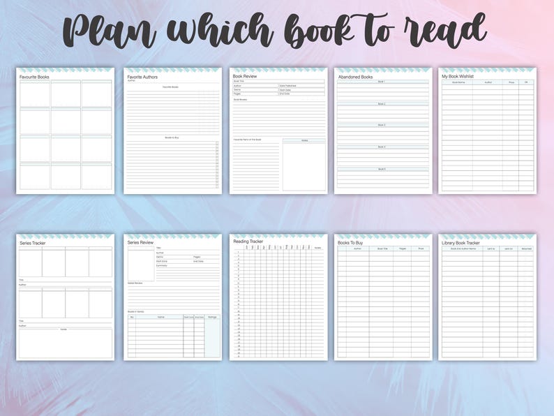 Printable Reading Journal Template: Book Tracker, Review Log (PDF) - Etsy