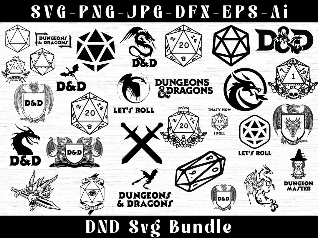 Dnd Svg Bundle, Dnd Png Bundle, Dnd Dxf Bundle, Dnd Silhouette Designs ...