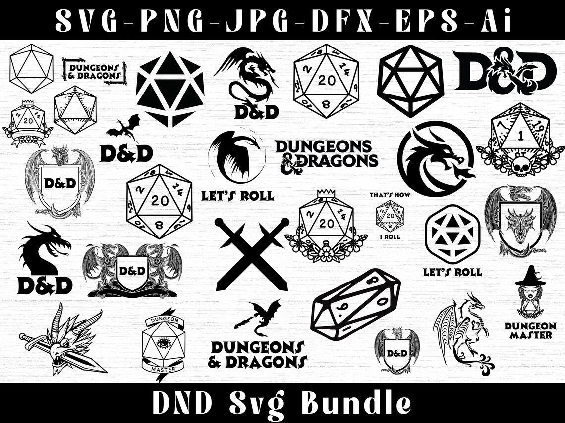 Dnd Svg Bundle, Dnd Png Bundle, Dnd Dxf Bundle, Dnd Silhouette Designs ...