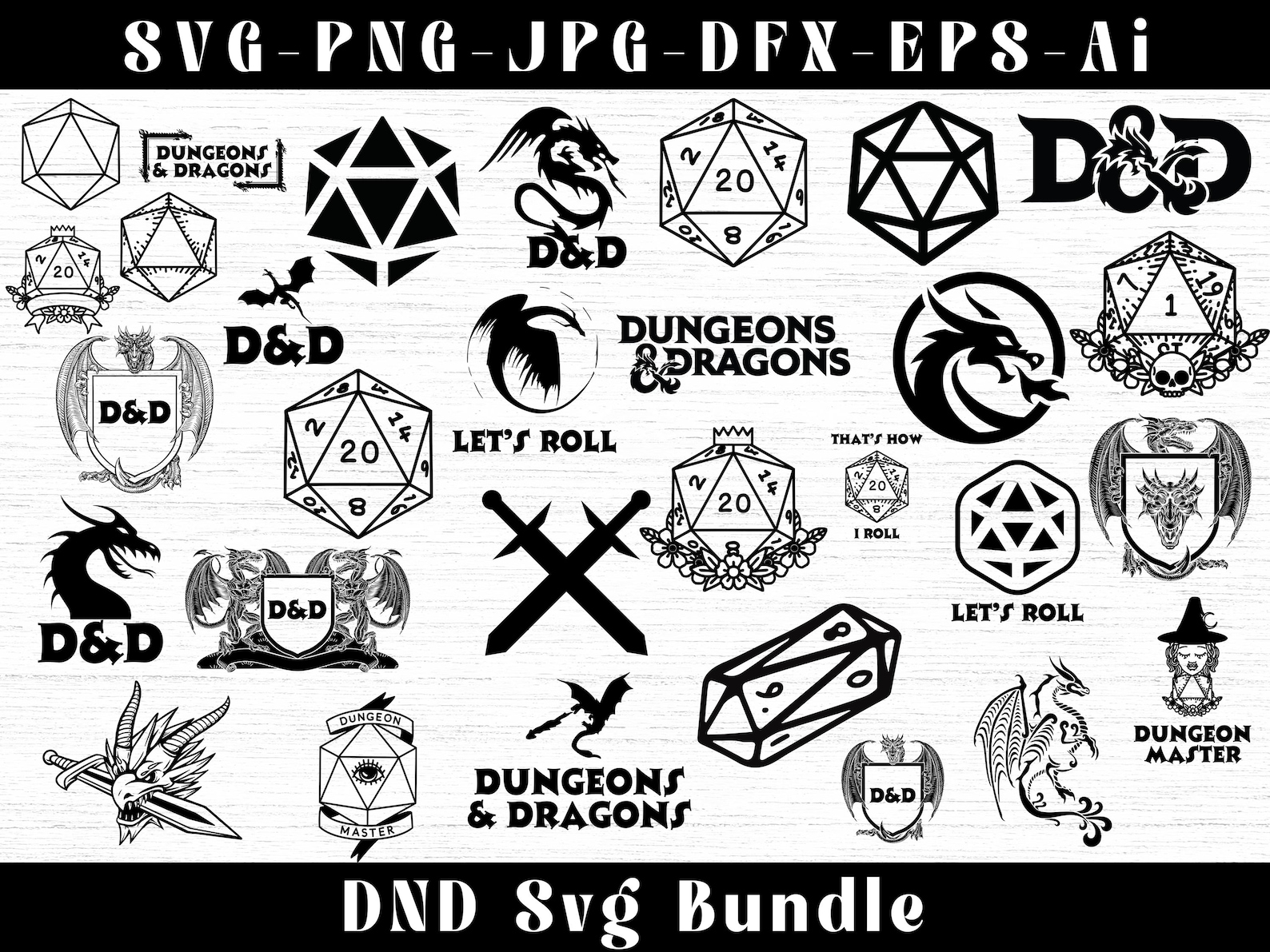 Dnd Svg Bundle, Dnd Png Bundle, Dnd Dxf Bundle, Dnd Silhouette Designs ...