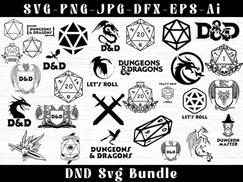 Dungeons and Dragons SVG Bundle: D&D Vector Files (digital Download) - Etsy