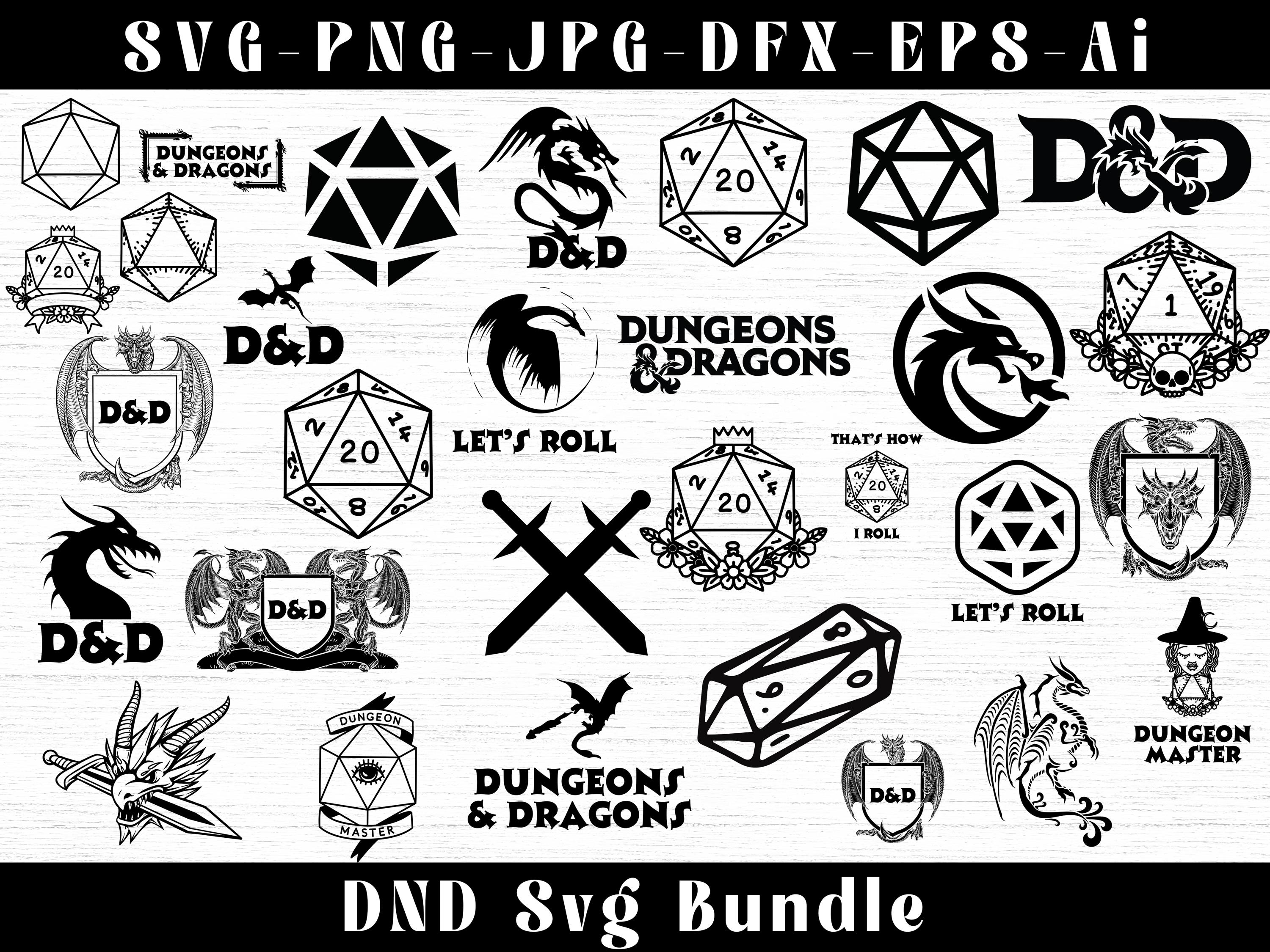 Dnd Svg Bundle, Dnd Png Bundle, Dnd Dxf Bundle, Dnd Silhouette Designs ...