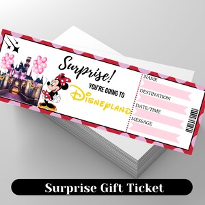 Editable Disneyland Ticket, Disneyland Ticket, Surprise Vacation Ticket ...
