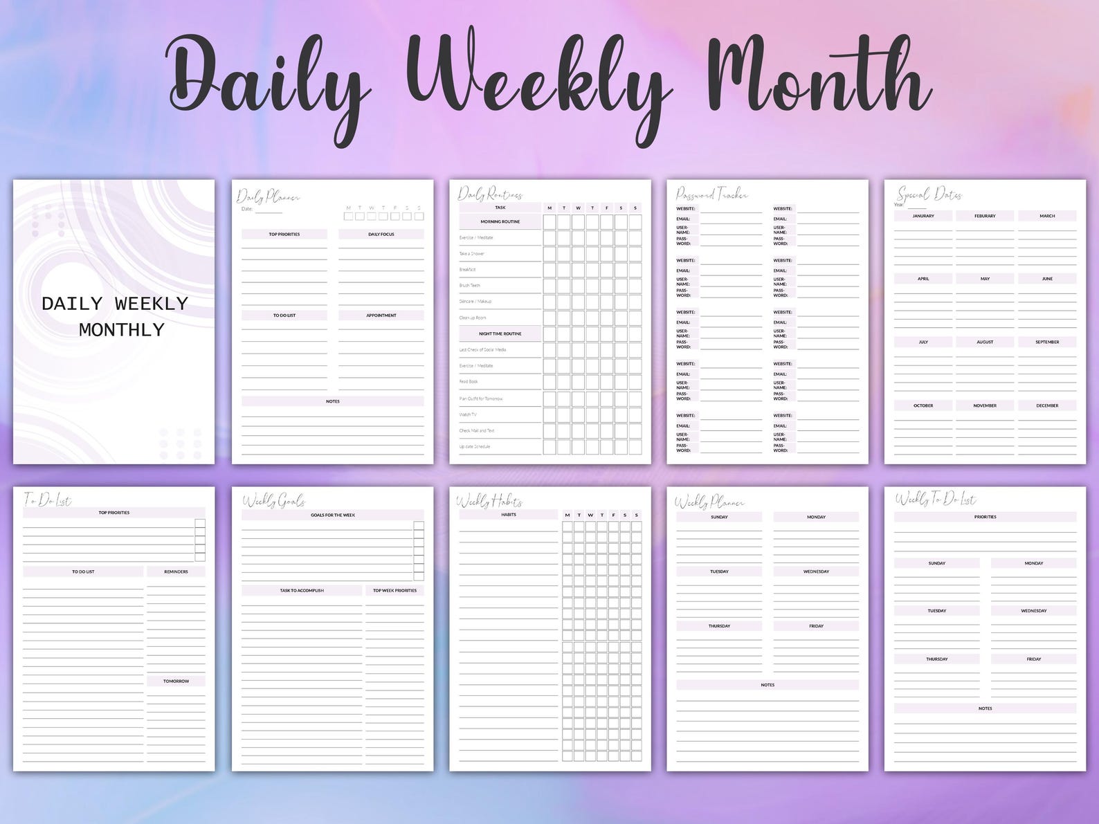 ADHD Planner Adult: Editable Printable Journal (PDF) - Etsy