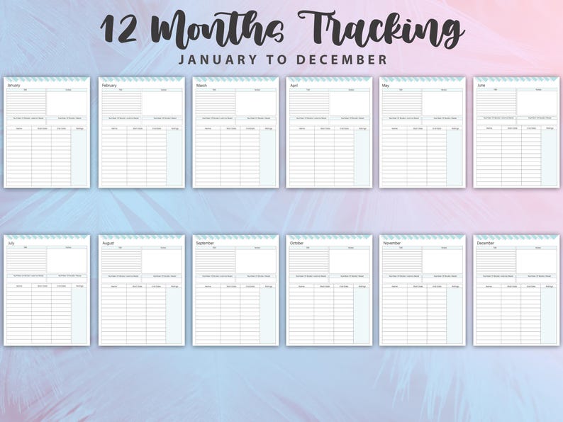 Printable Reading Journal Template: Book Tracker, Review Log (PDF) - Etsy