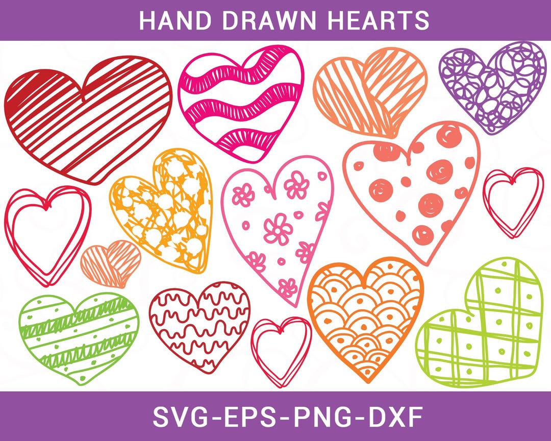Hand Drawn Heart Svg, Heart Svg Heart Bundle Png, Heart Outline Svg ...