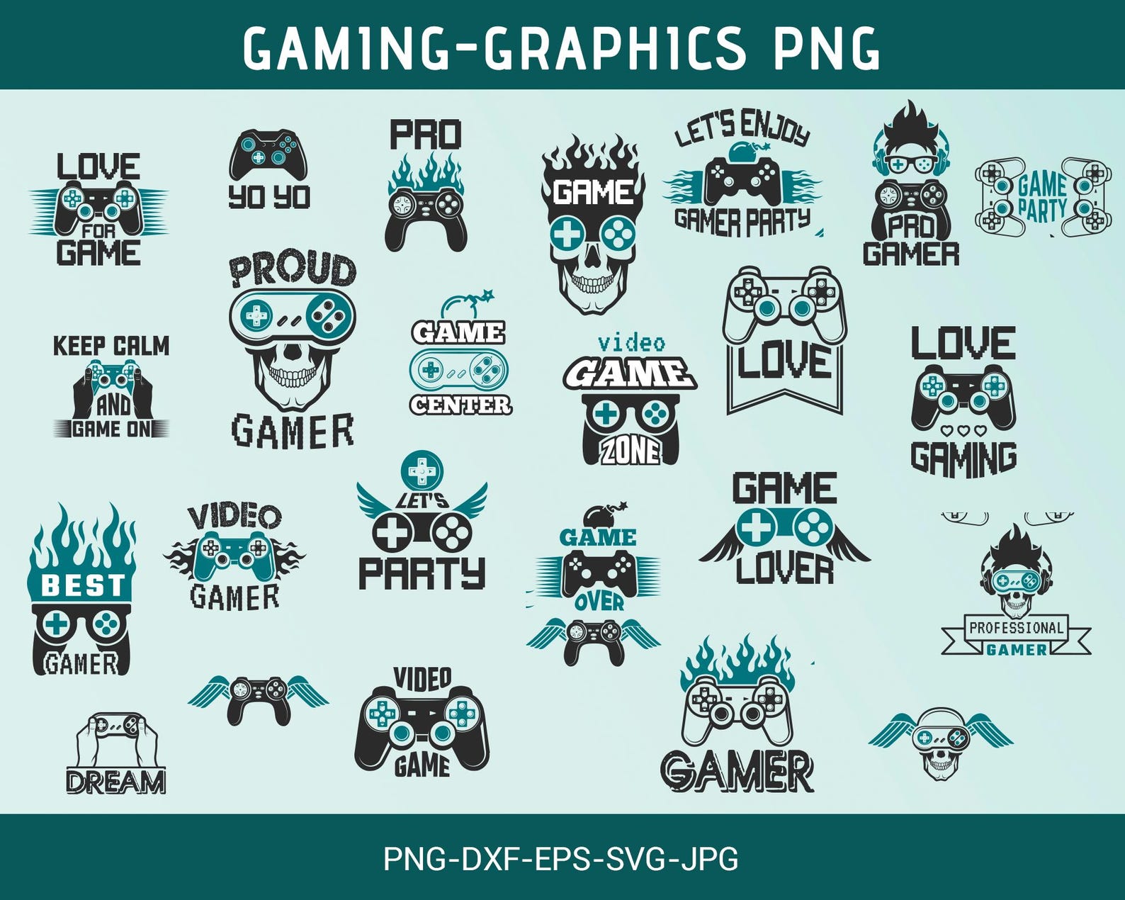 Gaming SVG Bundle,funny Gamer Svg,cut File Cricut, Clip Art,commercial ...