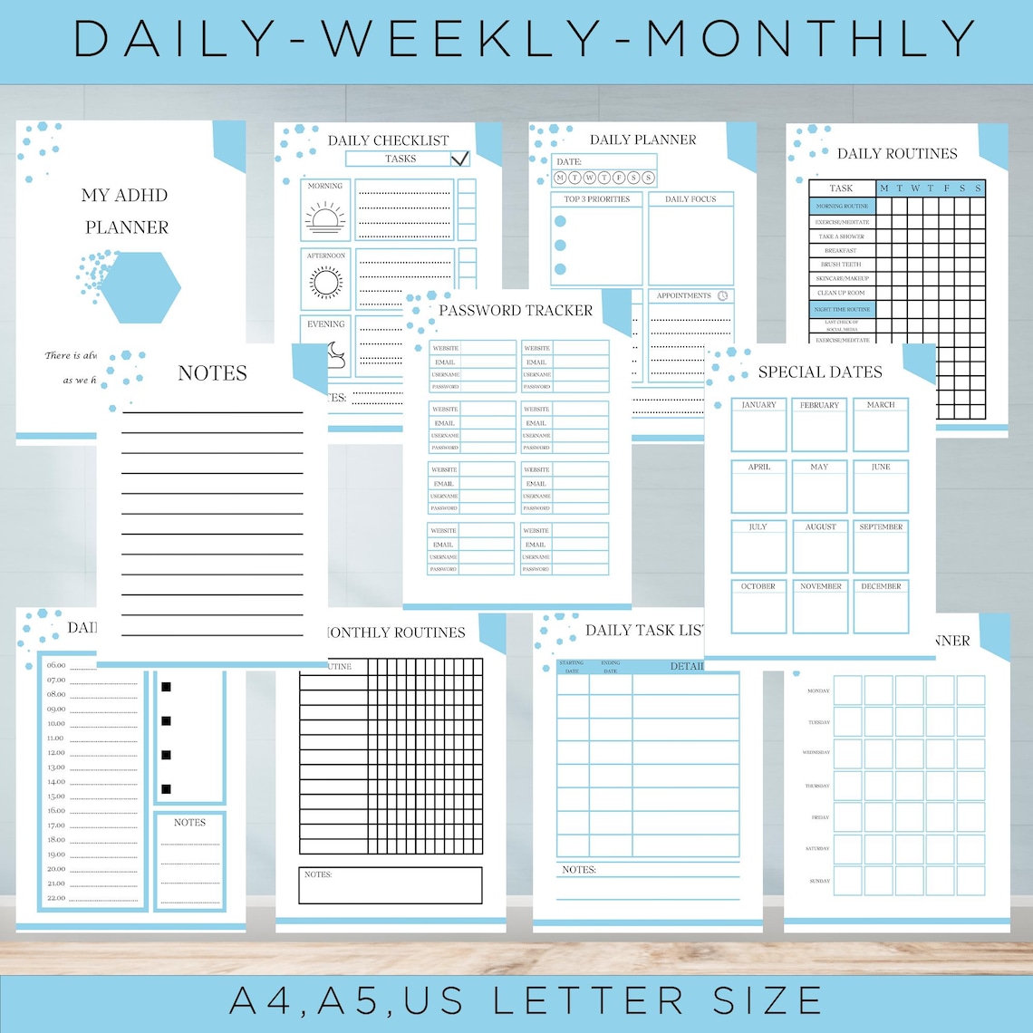 ADHD Planner Adult: Printable Life Organizer (digital Download) - Etsy