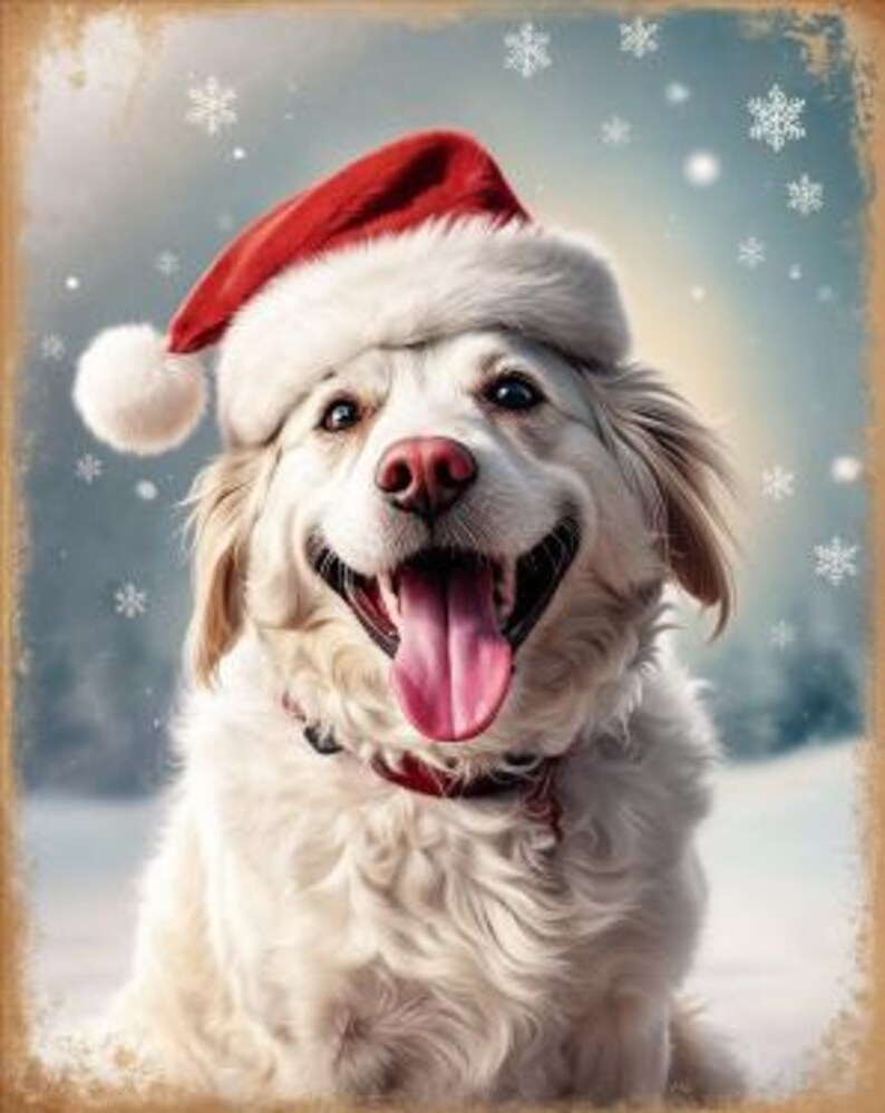 Dog in Santa Hat - Etsy