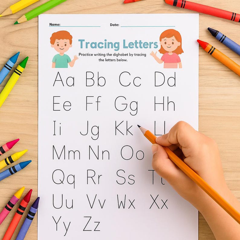 Preschool Alphabet Tracing Worksheet | A-Z Uppercase and Lowercase ...