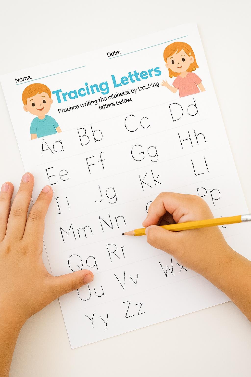 Preschool Alphabet Tracing Worksheet | A-Z Uppercase and Lowercase ...