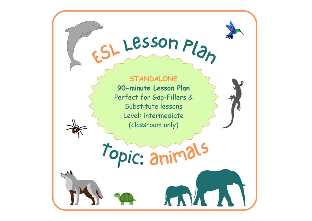 ESL Lesson Plan (animals) - Etsy