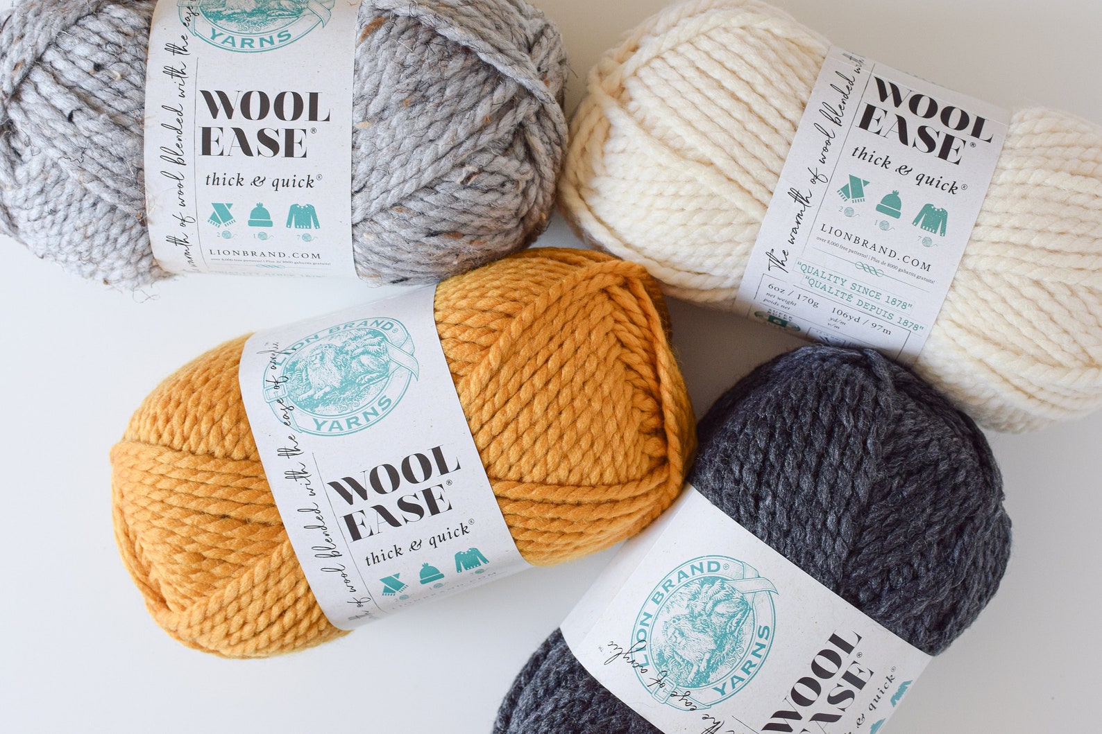 Super Bulky Yarn // Chunky Yarn // Lion Brand Wool Ease Thick and Quick ...